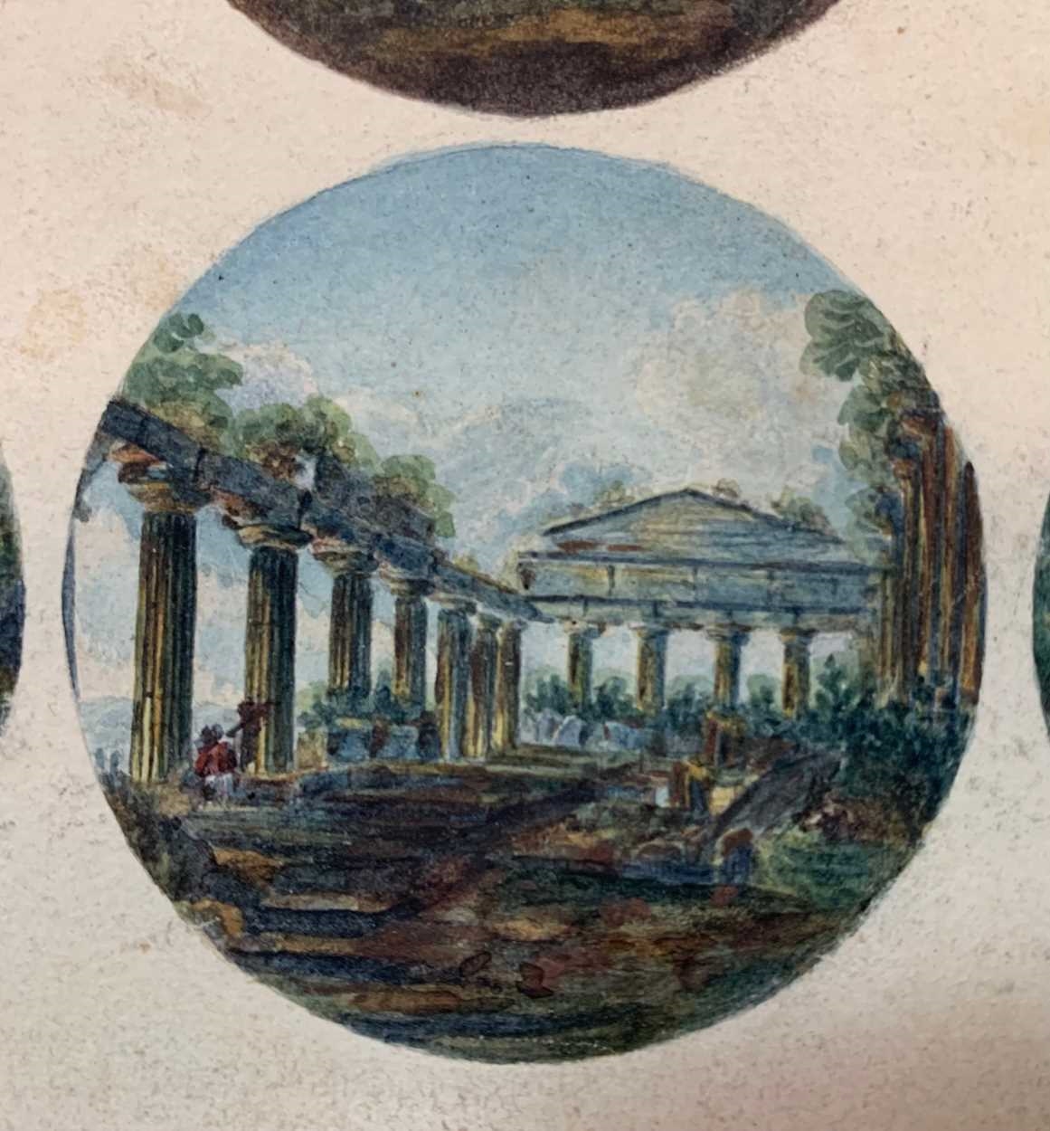 Giovanni Battista Busiri | 6 circular watercolours of Italian ...