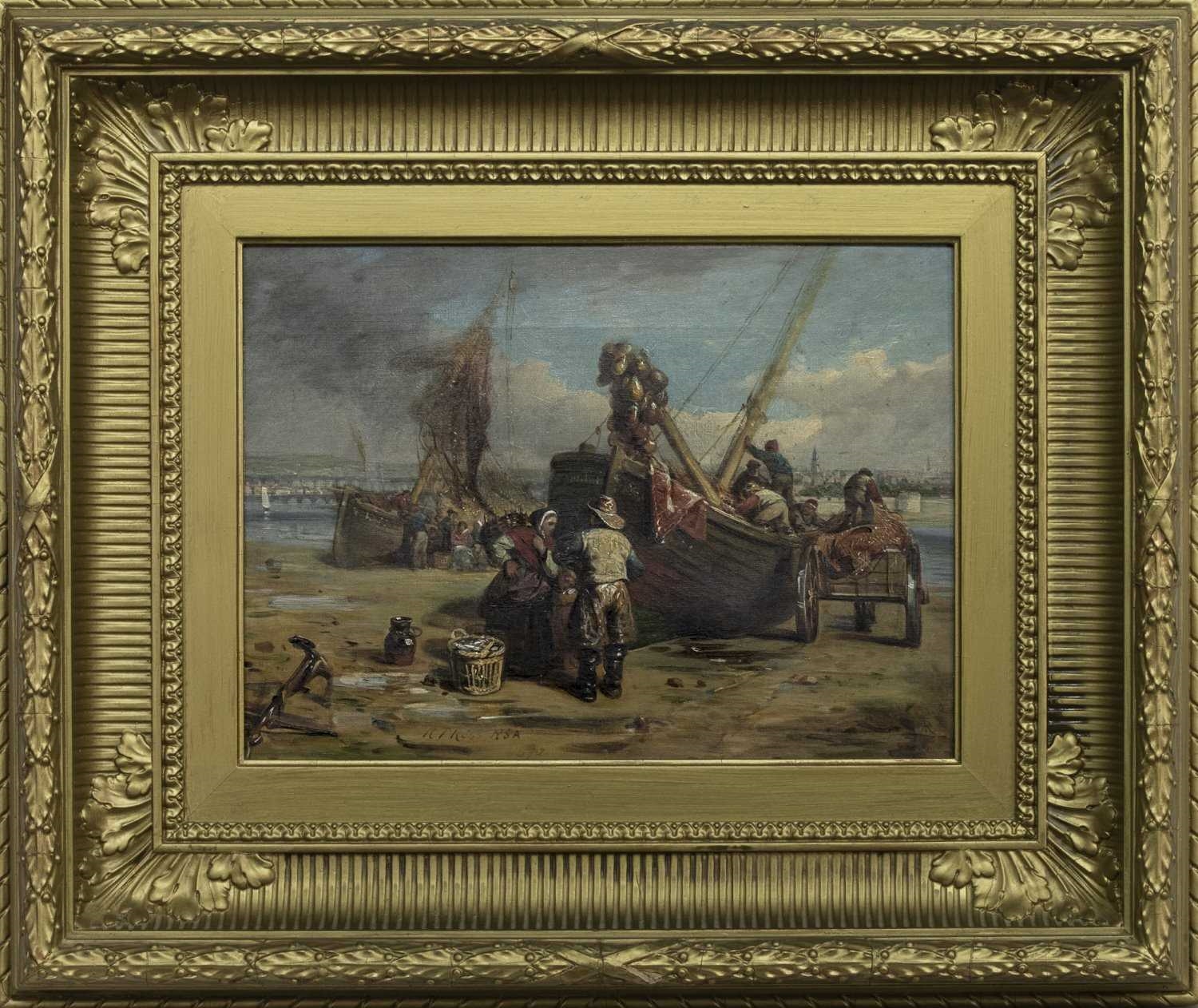 Robert Thorburn Ross | UNPACKING THE BOATS (1872) | MutualArt