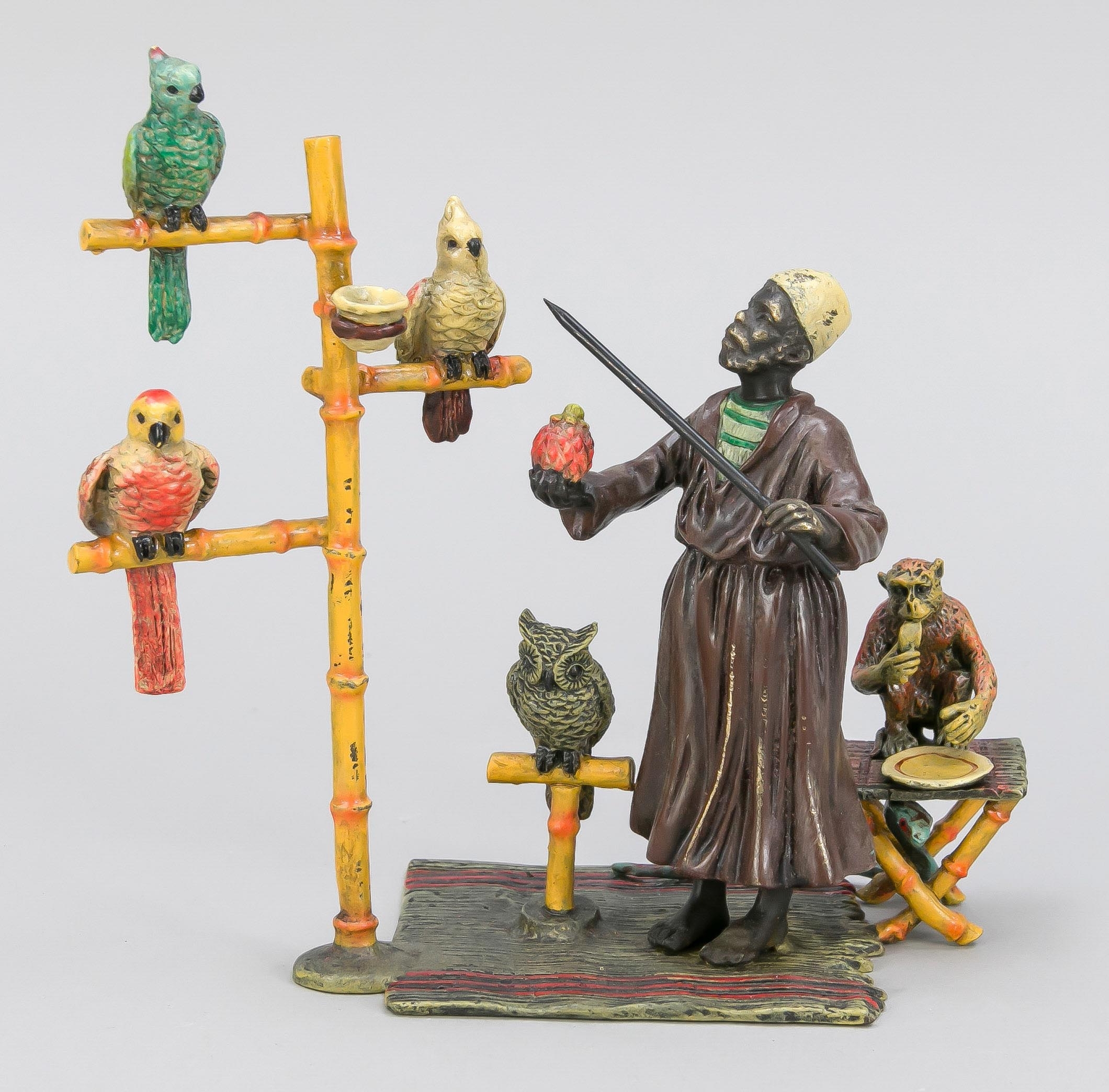 Vienna School, 20th Century | Arabian animal tamer with monkey and ...