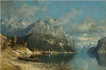 Eilert Adelsteen Normann | Boaters in a fjord | MutualArt