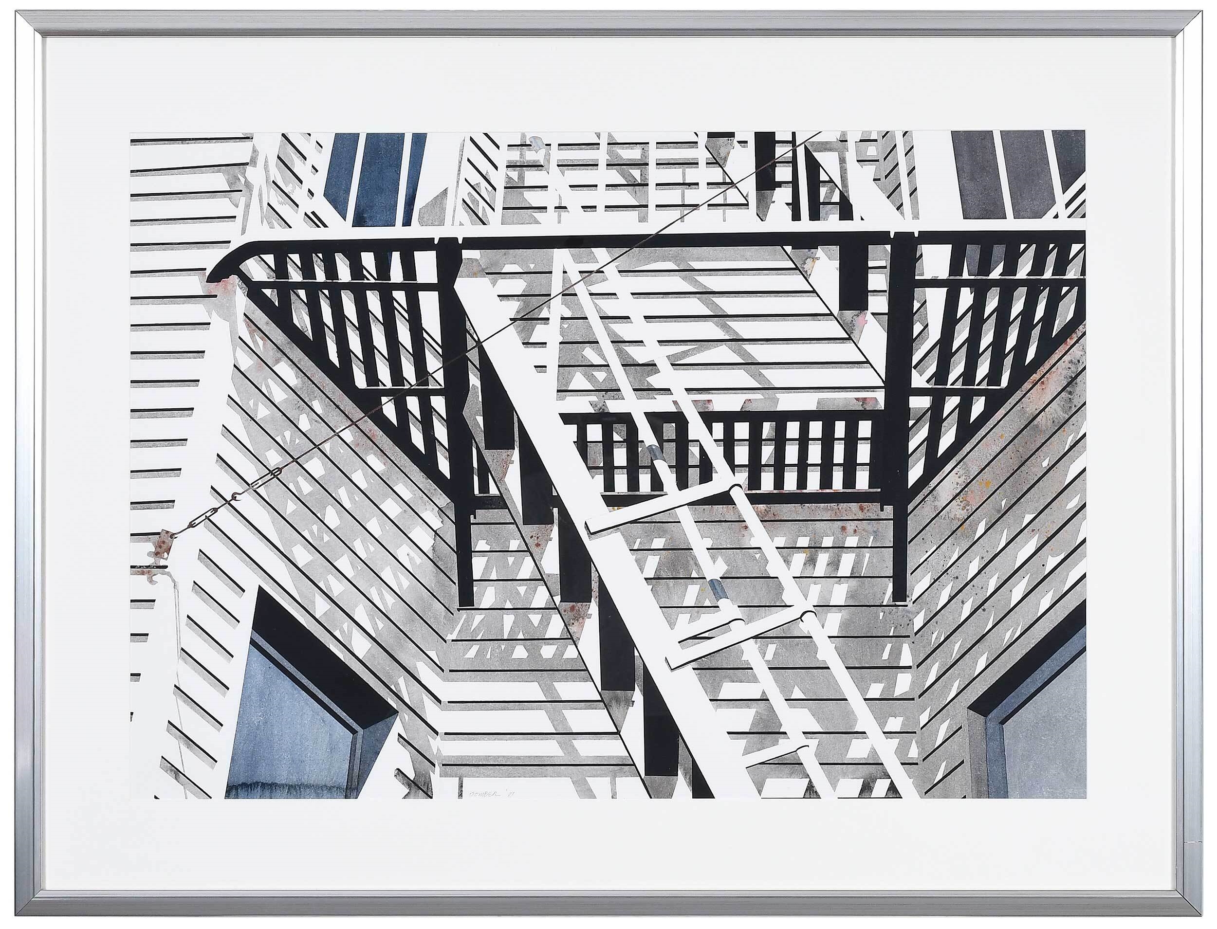 George Dombek | Fire Escape, Columbus and Broadway (1981) | MutualArt