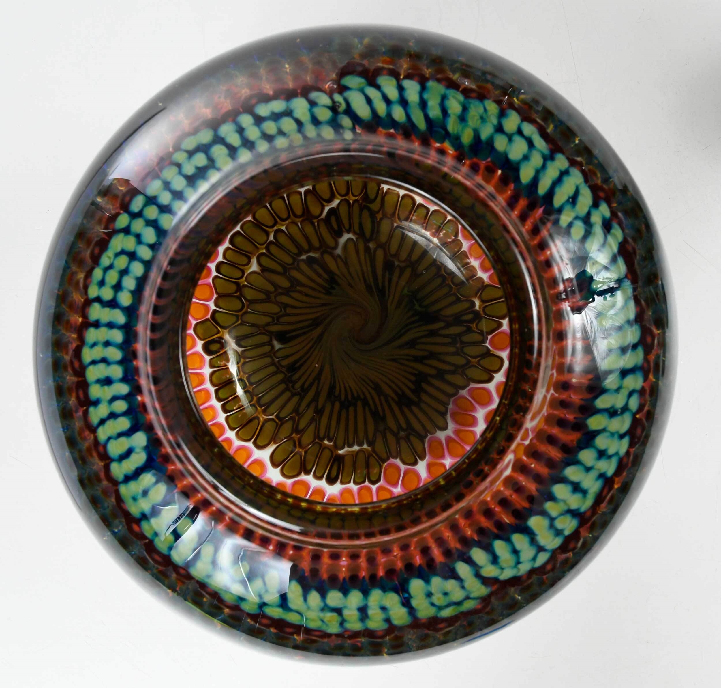 Stephen Rolfe Powell | Blown glass vase with murrini (1992) | MutualArt