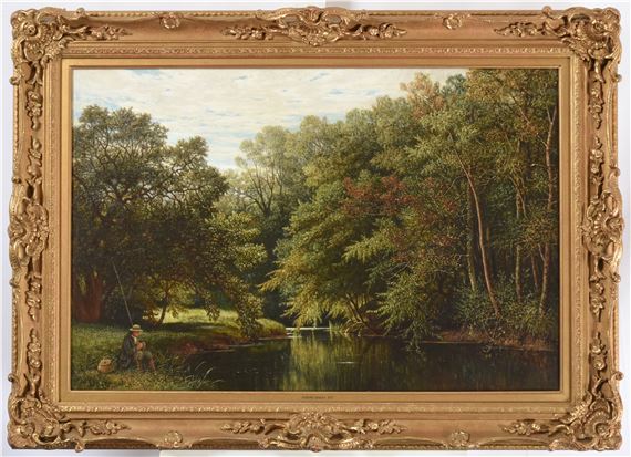 Joseph Dakin | The Pensive Angler (1874) | MutualArt