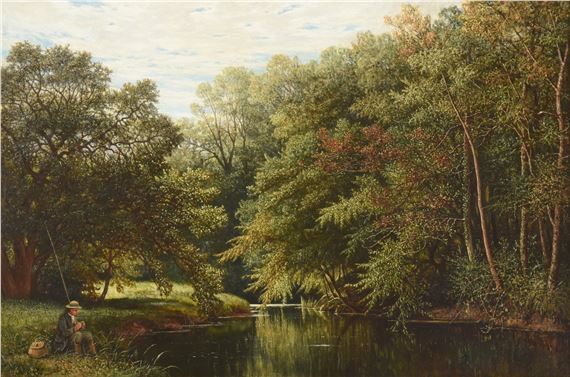 Joseph Dakin | The Pensive Angler (1874) | MutualArt