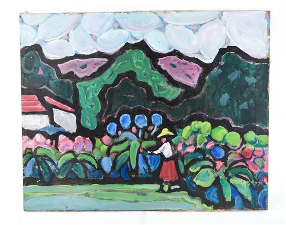 Richard Roberts | Colorful abstract garden scene (77) | MutualArt