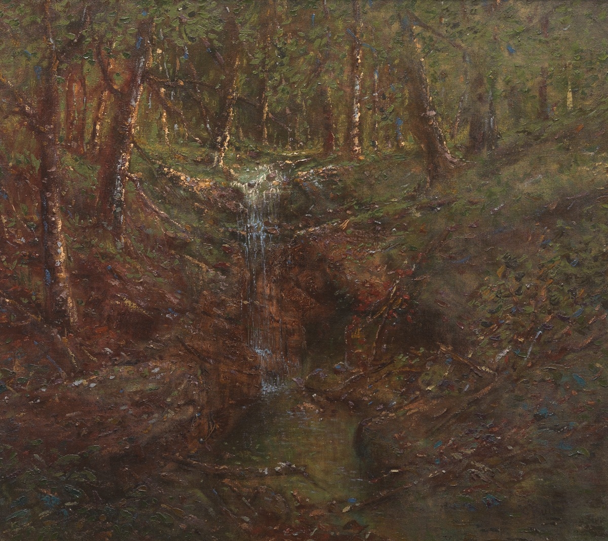 Charles Bullet | Landscape with waterfall | MutualArt