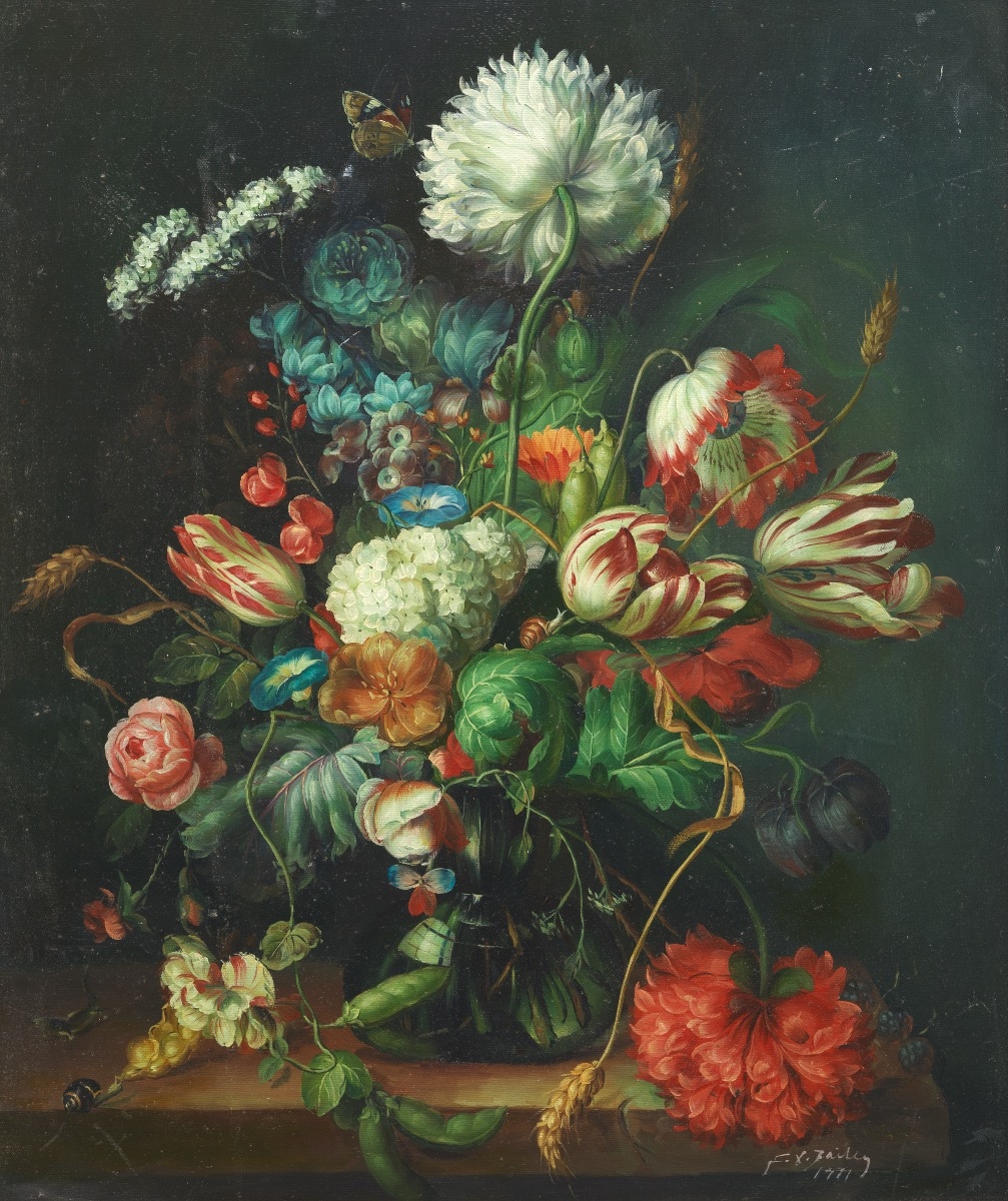 American School, 20th Century | Dutch-style still floral still life ...