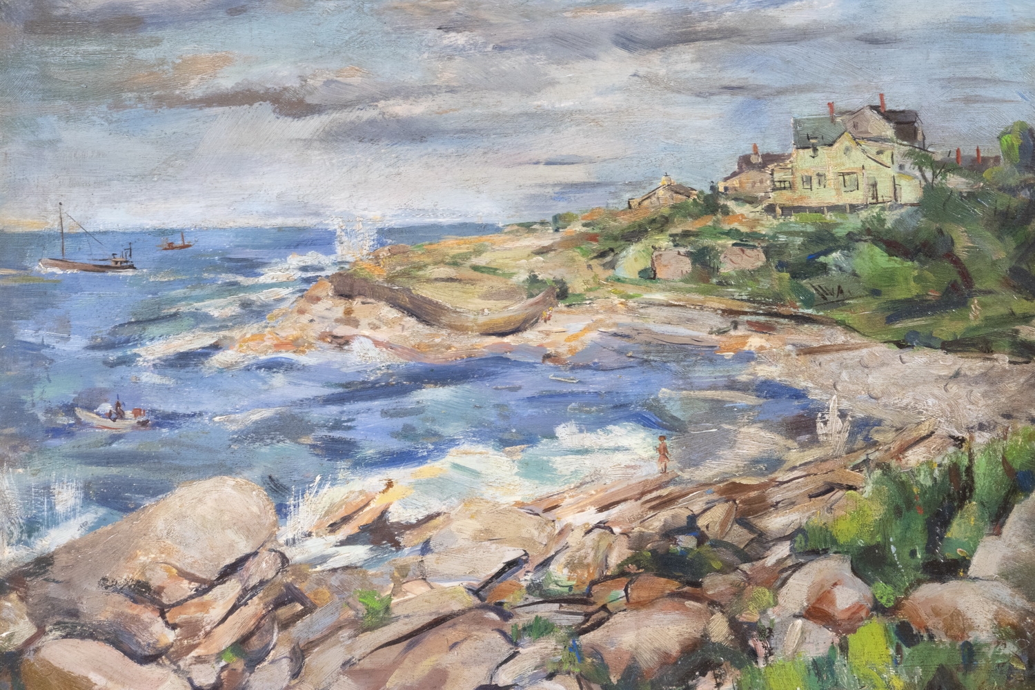 Joseph Floch | Rocky Coast with Summer Cottages | MutualArt