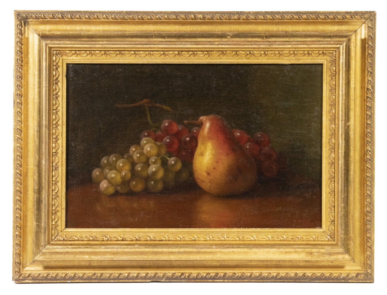 George Henry Hall | Still Life with clusters of green and red grapes ...