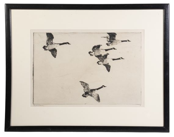 Frank Weston Benson | Five Canada Geese in Flight | MutualArt