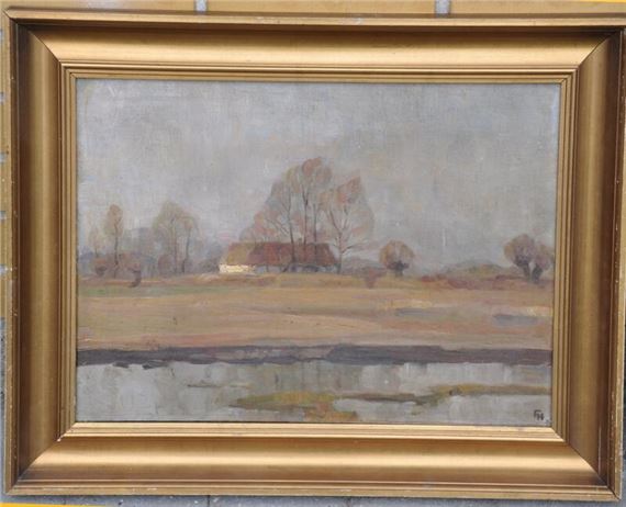 Ejnar Hansen | Landscape with house | MutualArt