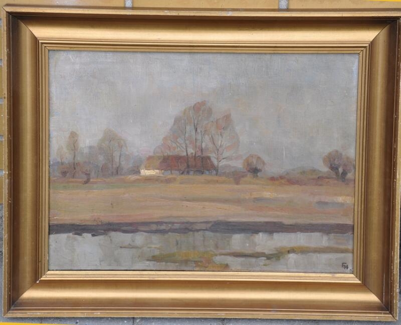 Ejnar Hansen | Landscape with house | MutualArt