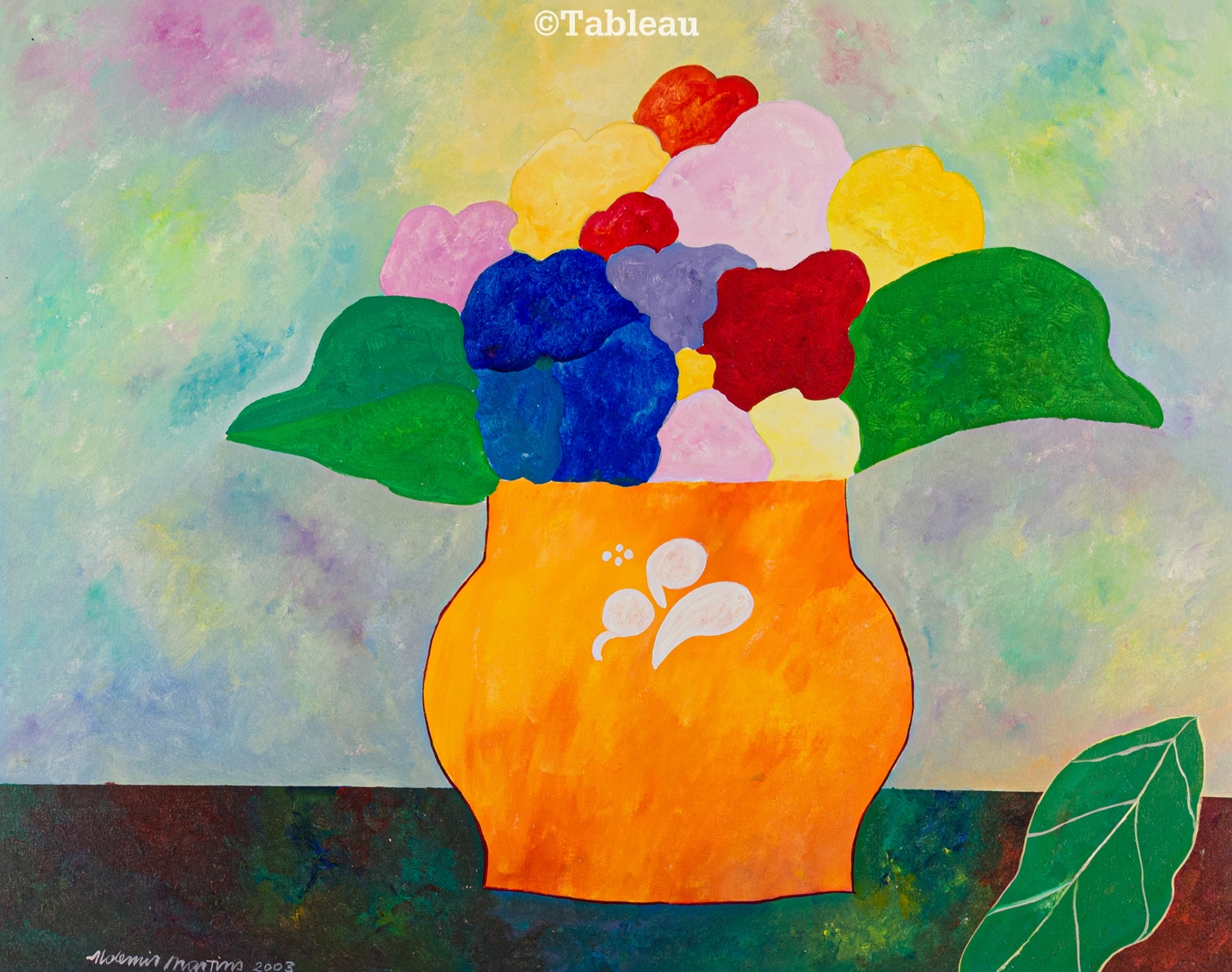 Aldemir Martins | Vaso com flores (2003) | MutualArt