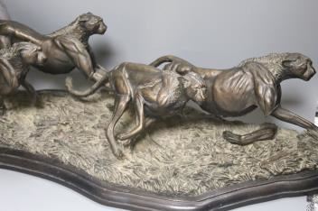 Tim Nicklin | Three bronzed resin models of animals | MutualArt