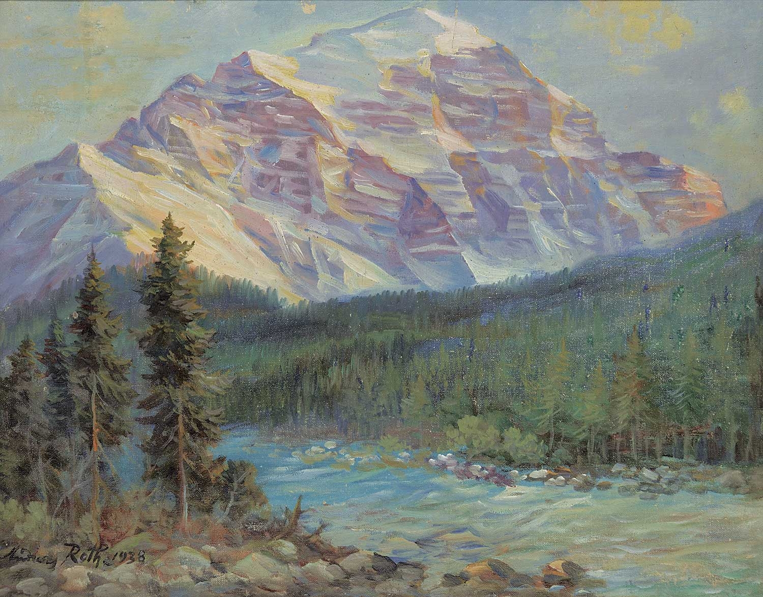 Andreas Roth | Bow River Flowing Through Lake Louise (1938) | MutualArt