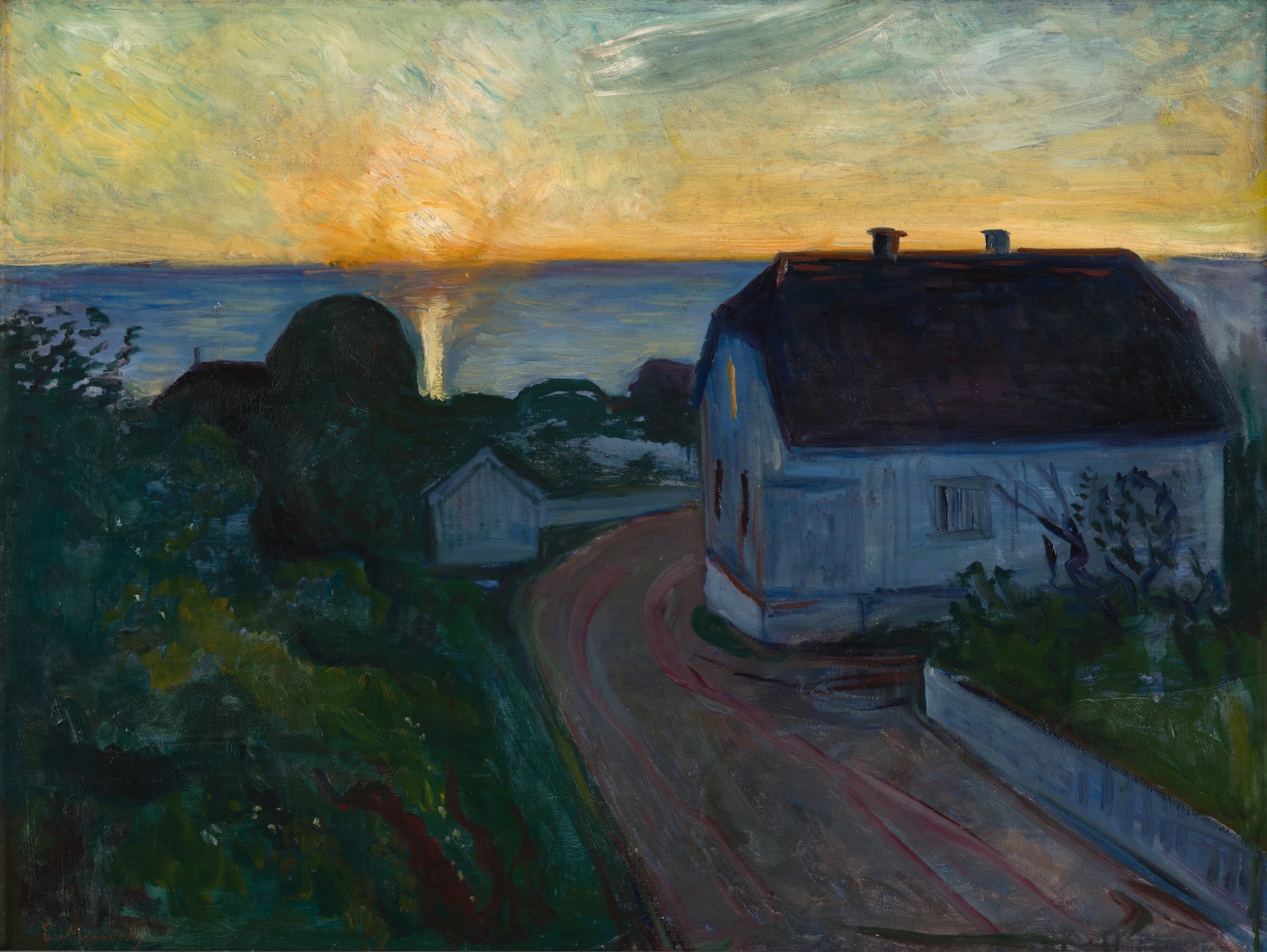 Edvard Munch | Soloppgang I Åsgårdstrand (Sunrise in Åsgårdstrand ...