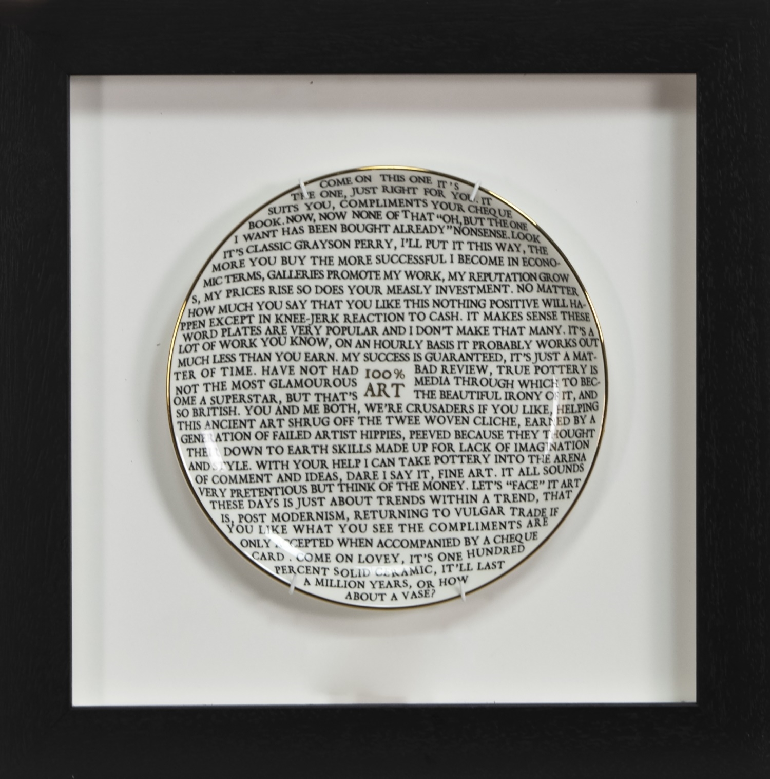 Grayson Perry | 100% ART PLATE BY GRAYSON PERRY (2020) | MutualArt