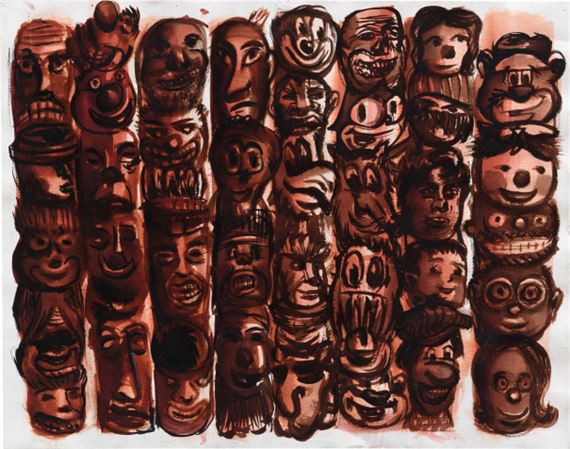 Nicole Eisenman | Totemic Drawing (1993) | MutualArt