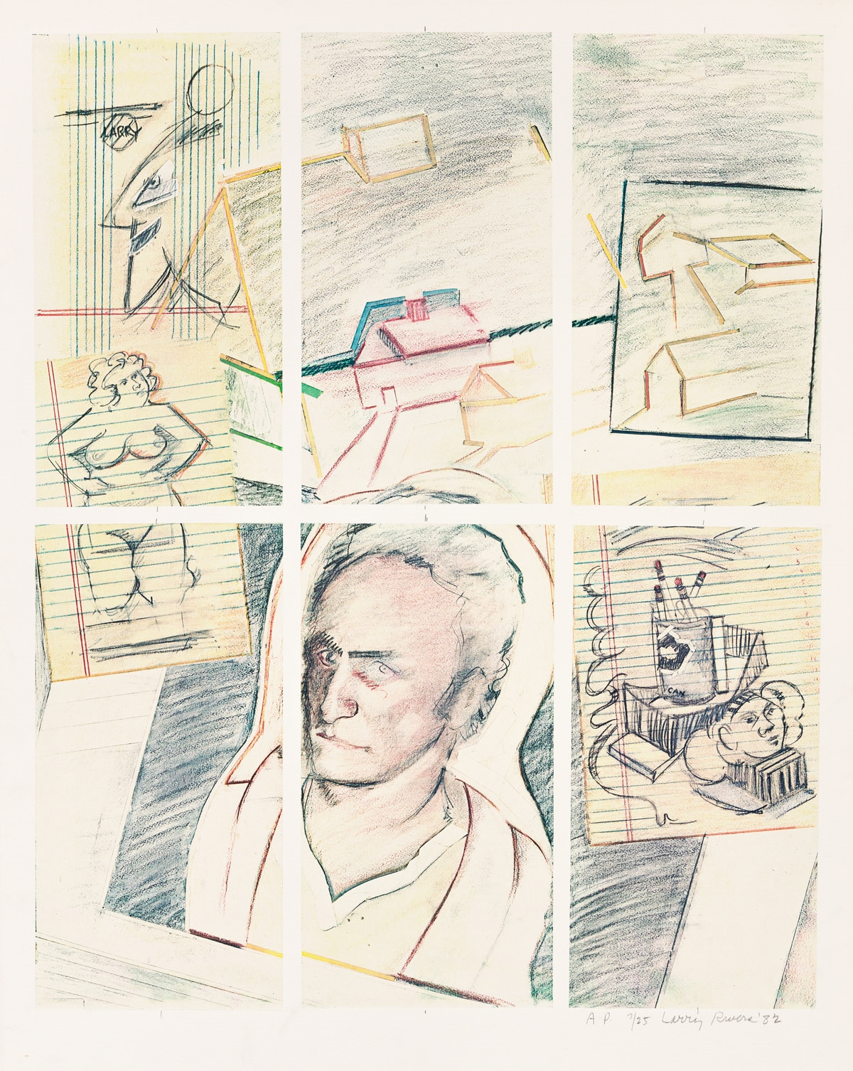 Larry Rivers | Sketches and Self Portrait (25) | MutualArt