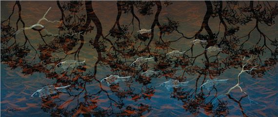 Lin Onus | Fish at Dusk (1995) | MutualArt