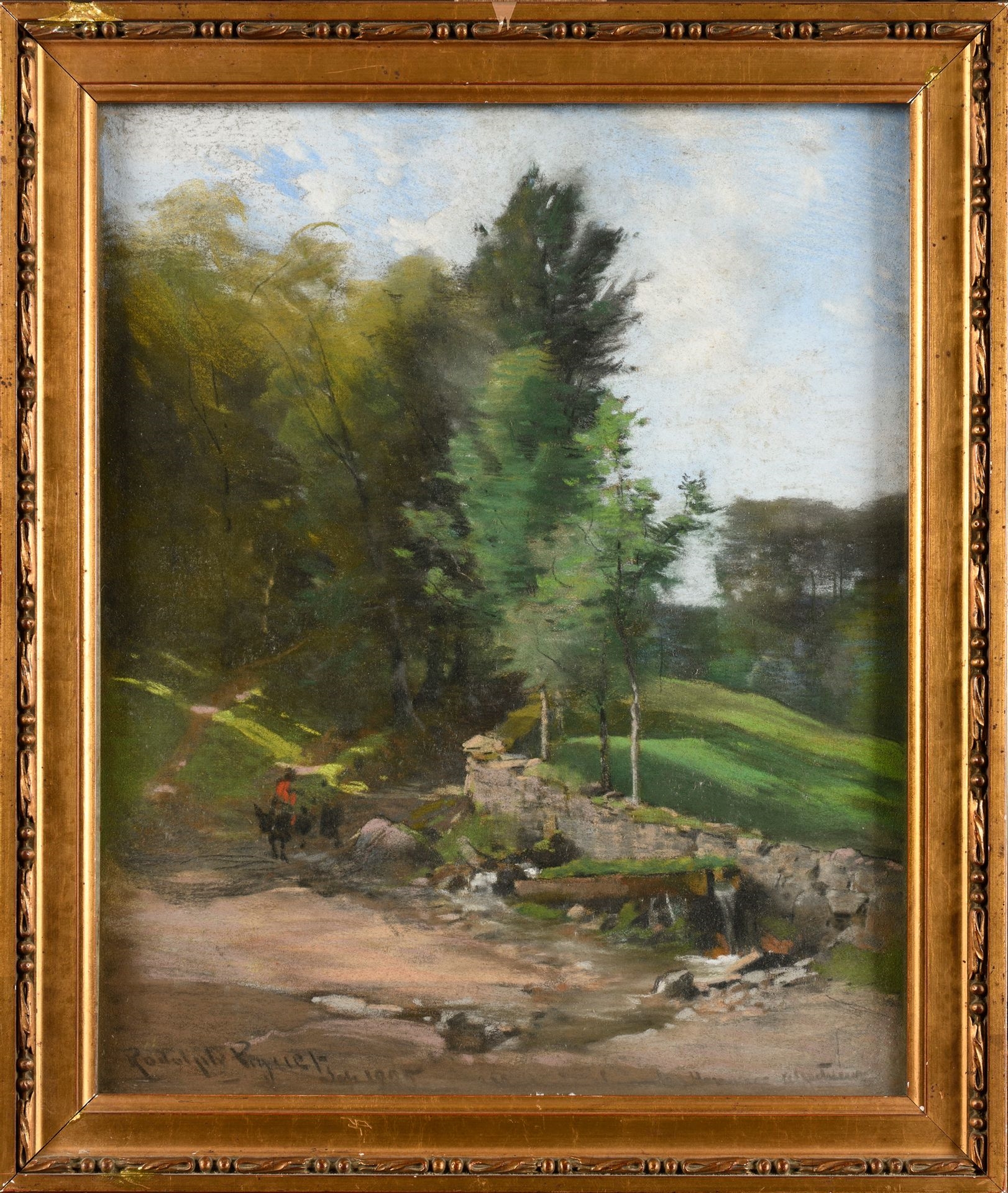 Rodolphe Piguet | Promeneur en bord de rivière | MutualArt