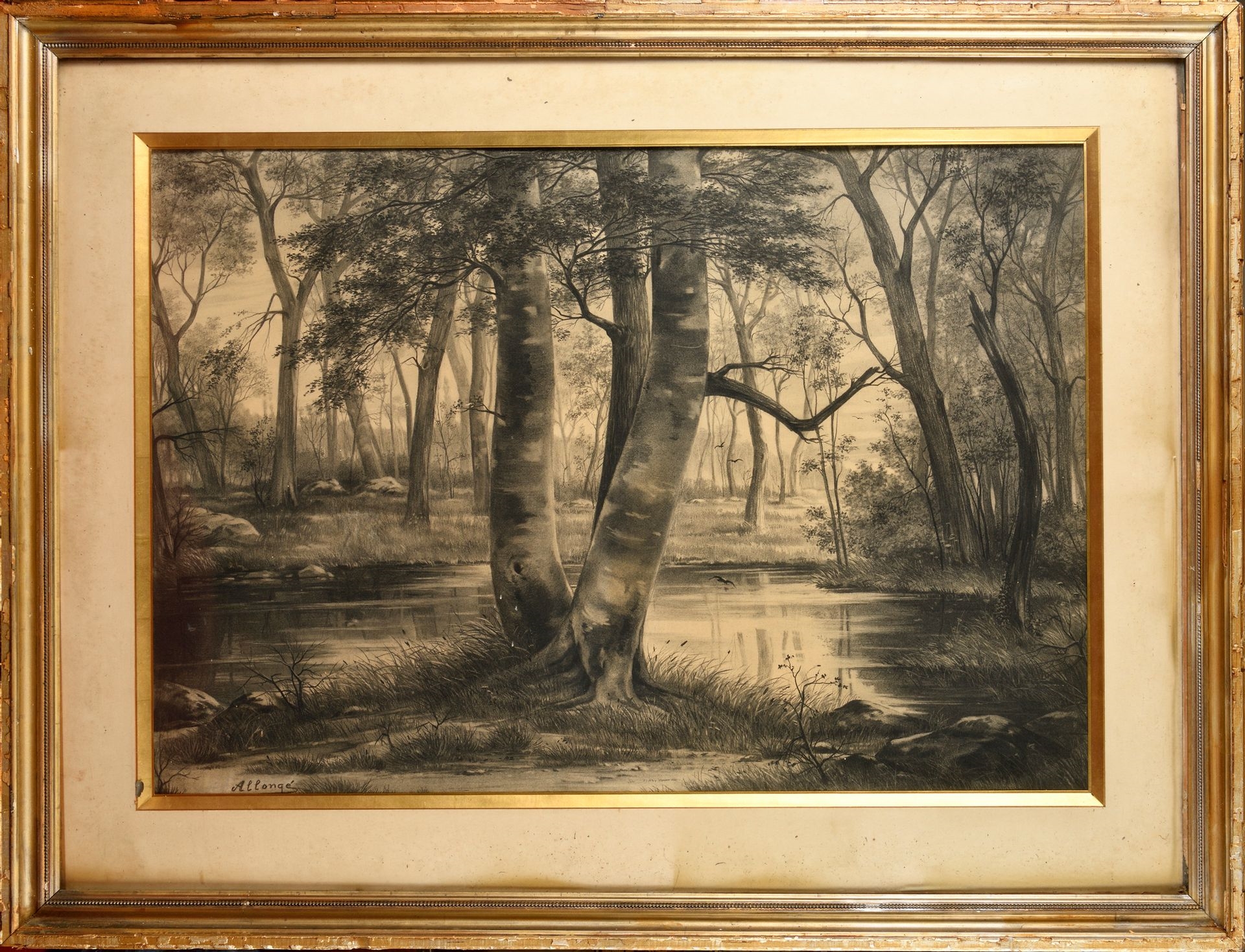 Auguste Allonge | Mare en forêt de Fontainebleau | MutualArt