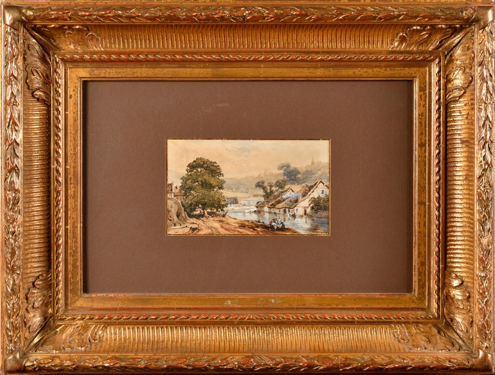 Charles Lefevre | Bords de fleuve animé (1836) | MutualArt