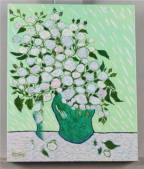 Iulian Atomei | Roses in a Green Vase (2020) | MutualArt