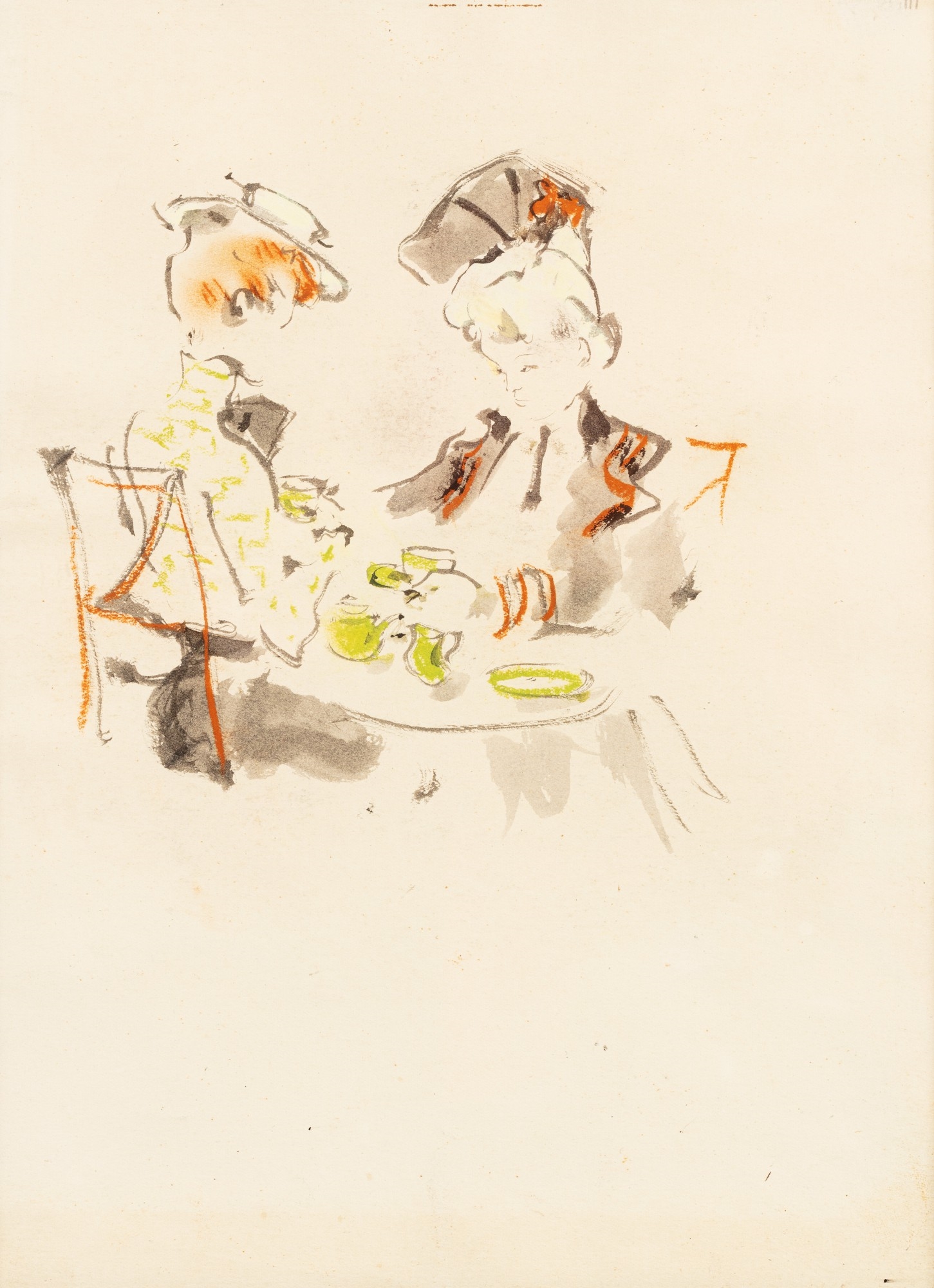 Christian Bérard | Mannequin portant une robe Schiaparelli | MutualArt