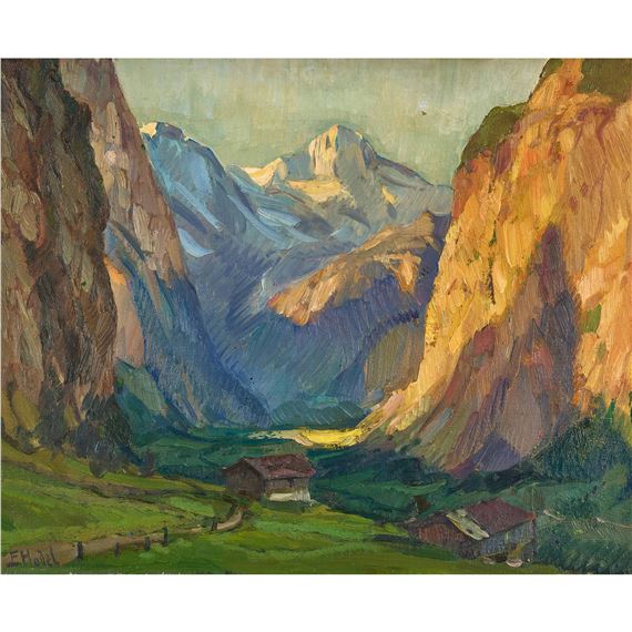Ernst Hodel the Younger | Das Lauterbrunnental mit Jungfrau. | MutualArt