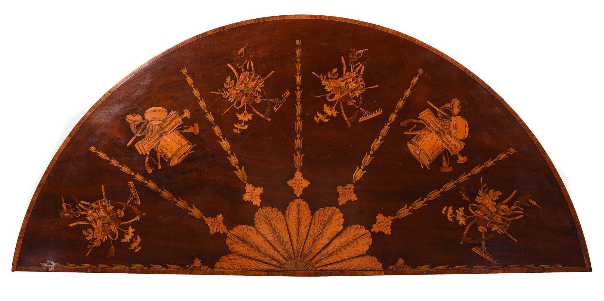 Ince and Mayhew | A GEORGE III MAHOGANY AND MARQUETRY DEMI-LUNE FOLDING ...