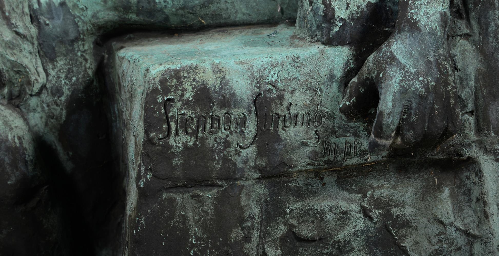 Stephan Abel Sinding | A VERDIGRIS PATINATED BRONZE FIGURAL GROUP ...