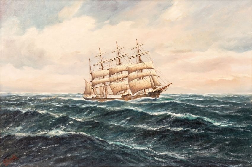 Alfred Gabali | Die Bark Pamir auf hoher See (1933) | MutualArt