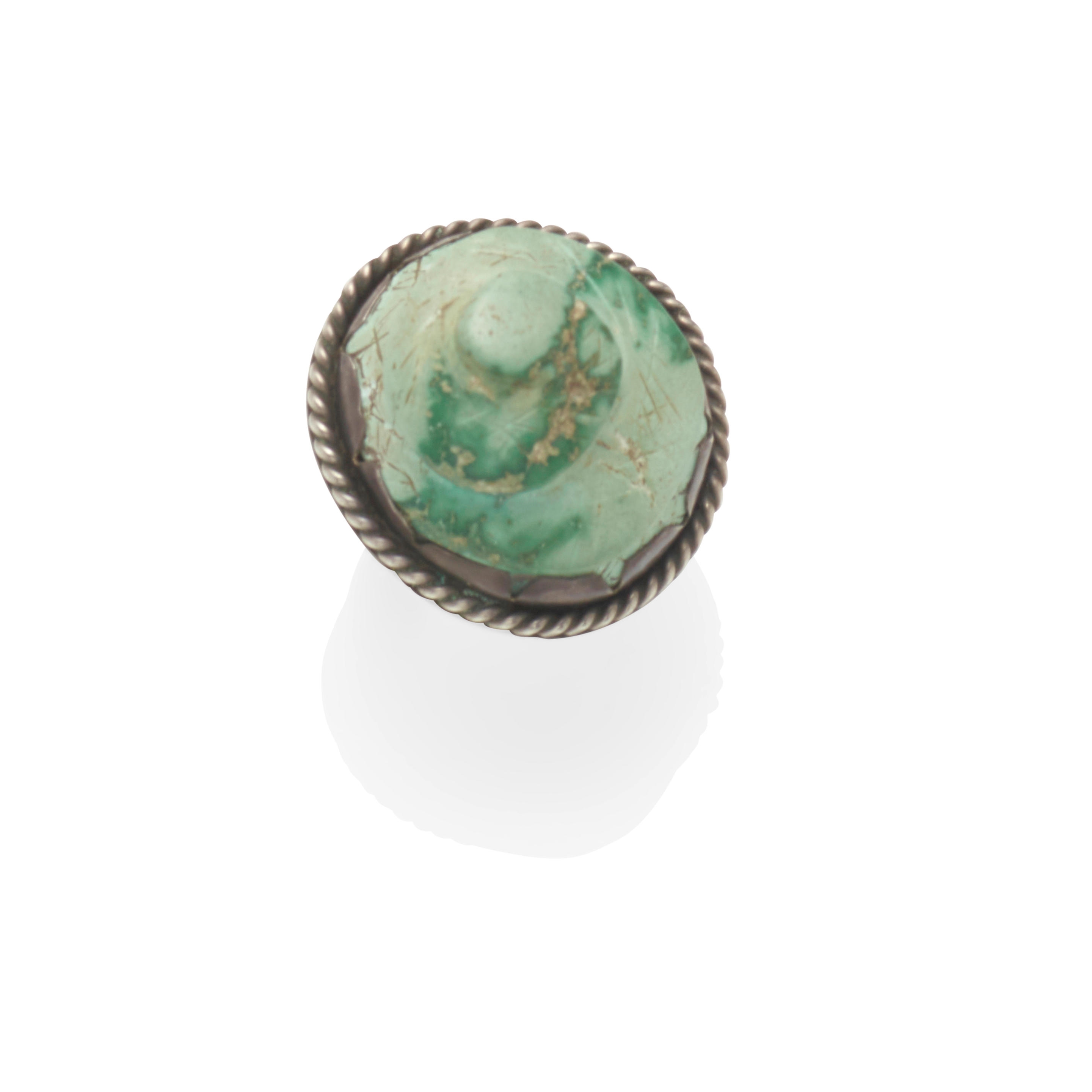 Leekya Deyuse | A Zuni turquoise and silver snake ring | MutualArt