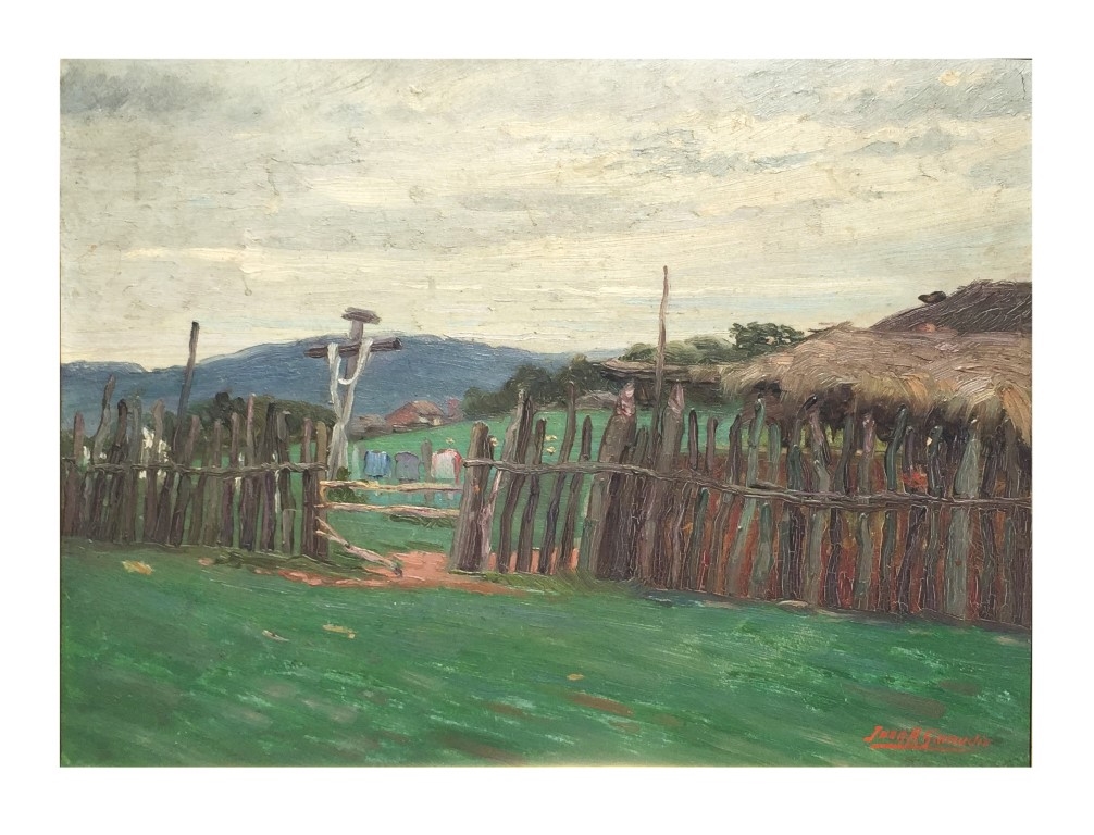 Juan Anselmo Samudio | Paisaje con ranchos | MutualArt