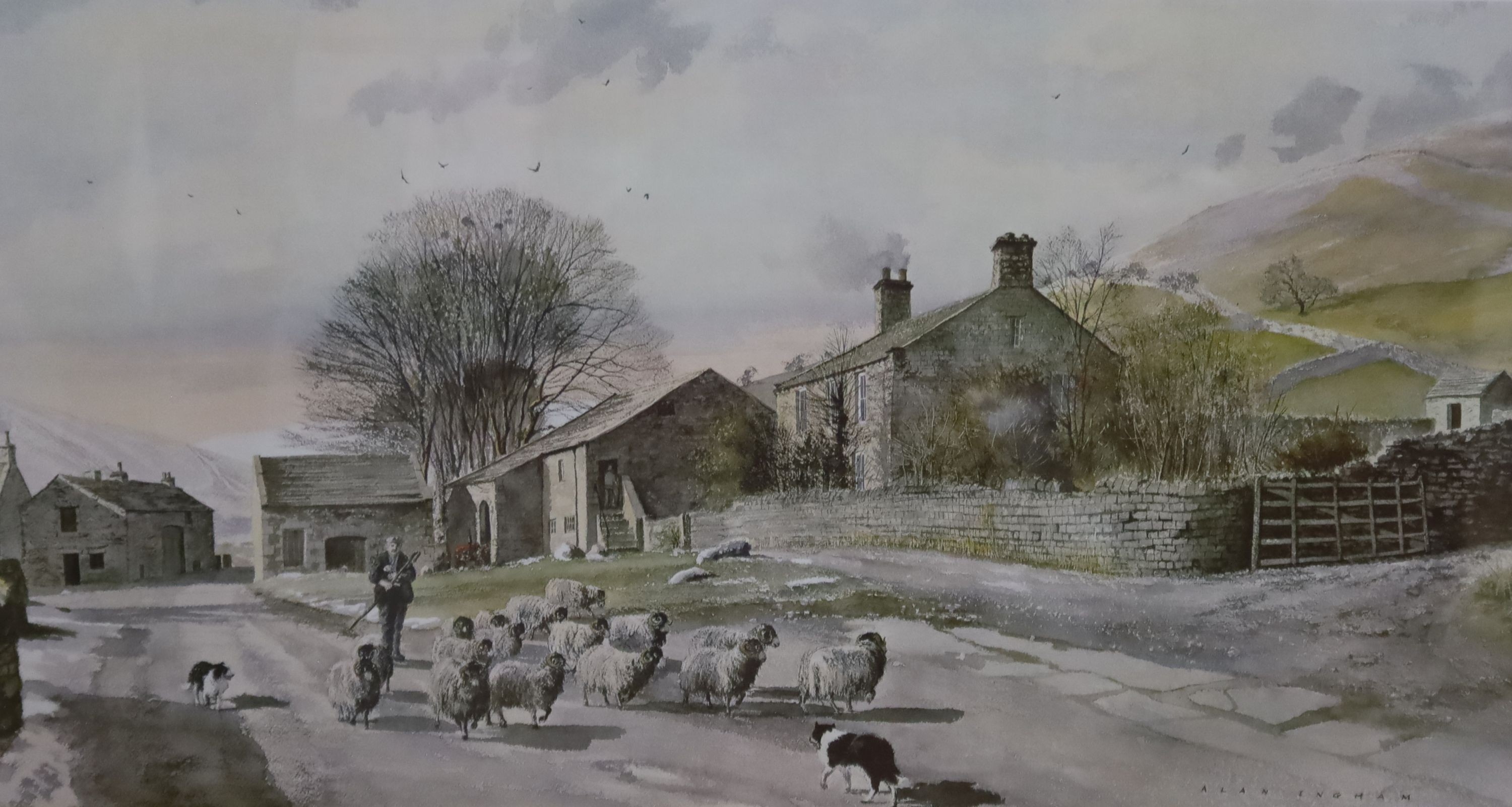 Alan Ingham | Shepherd and flock on a lane | MutualArt
