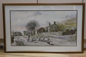 Alan Ingham | Shepherd and flock on a lane | MutualArt