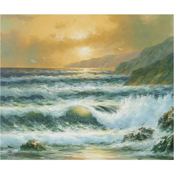 Eugene Garin | Waves at Sunset | MutualArt