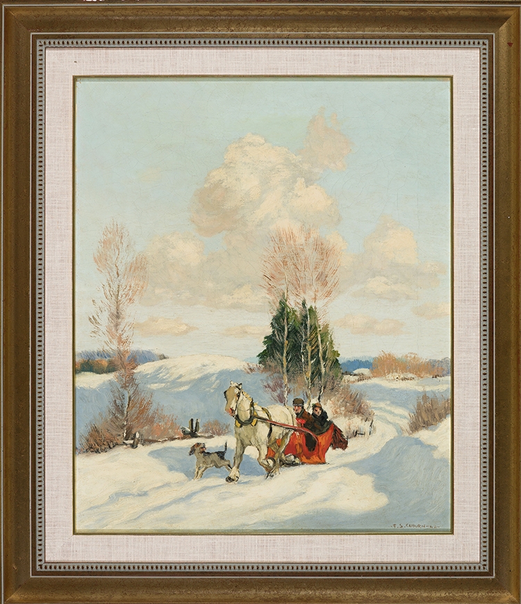 Frederick Simpson Coburn | Hauling Logs in Winter (1940) | MutualArt