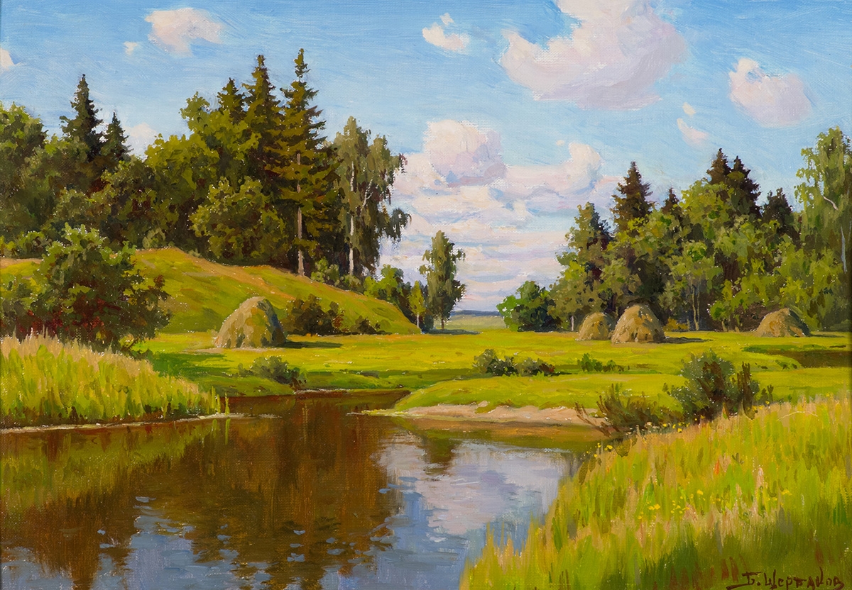 Boris Valentinovich Shcherbakov | July in the suburbs (1987) | MutualArt