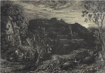 Samuel Palmer | The Sleeping Sheppard - Early Morning (1854 - 1857 ...