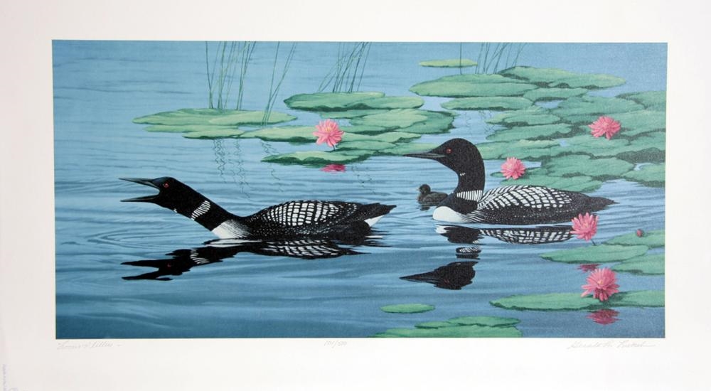 Gerald L. Lubeck | Loons in Lilies | MutualArt