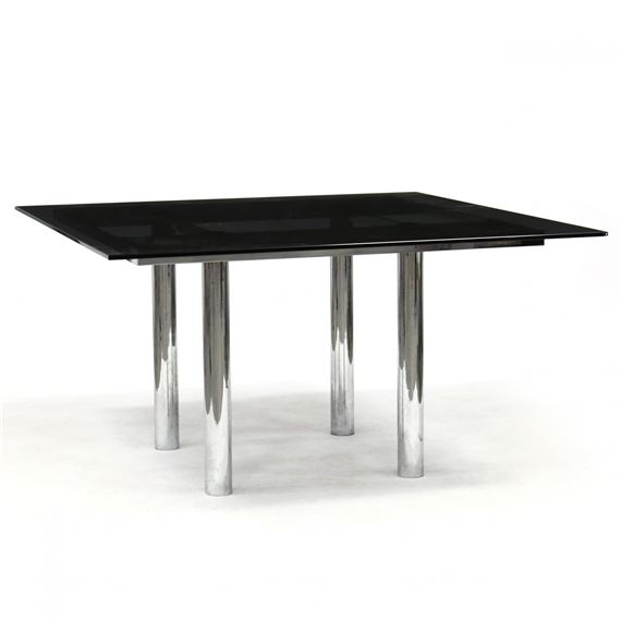 Tobia Scarpa | Andre Glass and Chrome Table | MutualArt