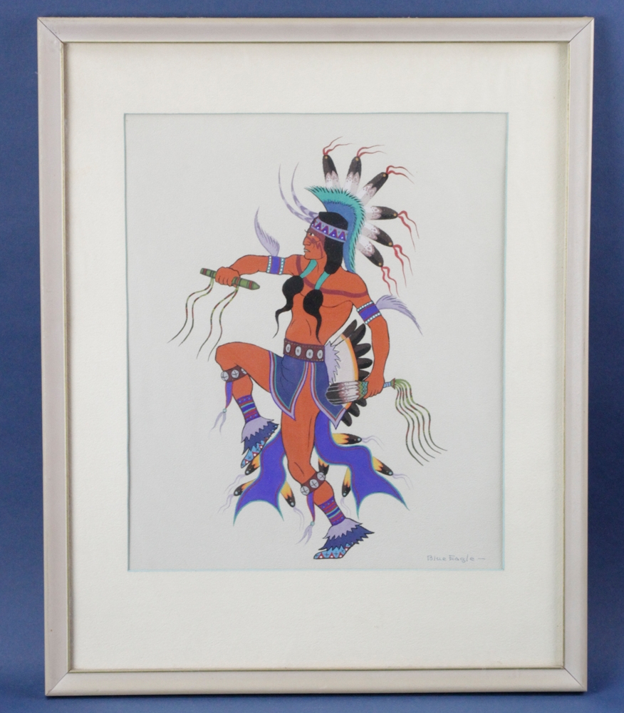 Acee Blue Eagle | oil painting of a Native American dancer | MutualArt