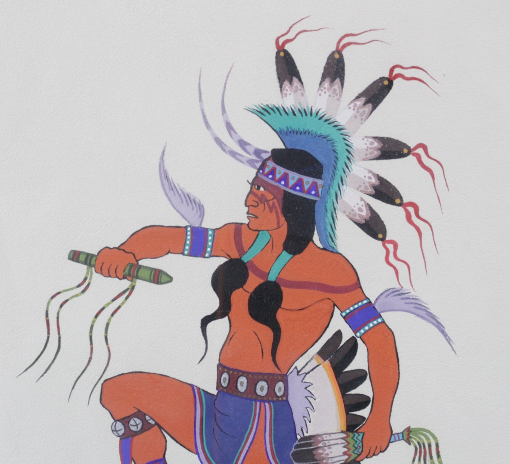 Acee Blue Eagle | oil painting of a Native American dancer | MutualArt