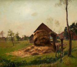 Charles Lebon | La meule de foin devant la grange | MutualArt