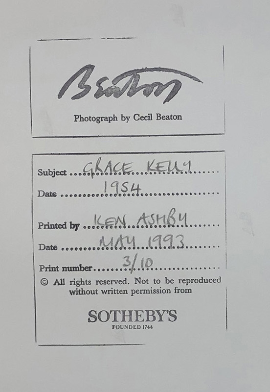 Cecil Beaton | Grace Kelly (1954) | MutualArt