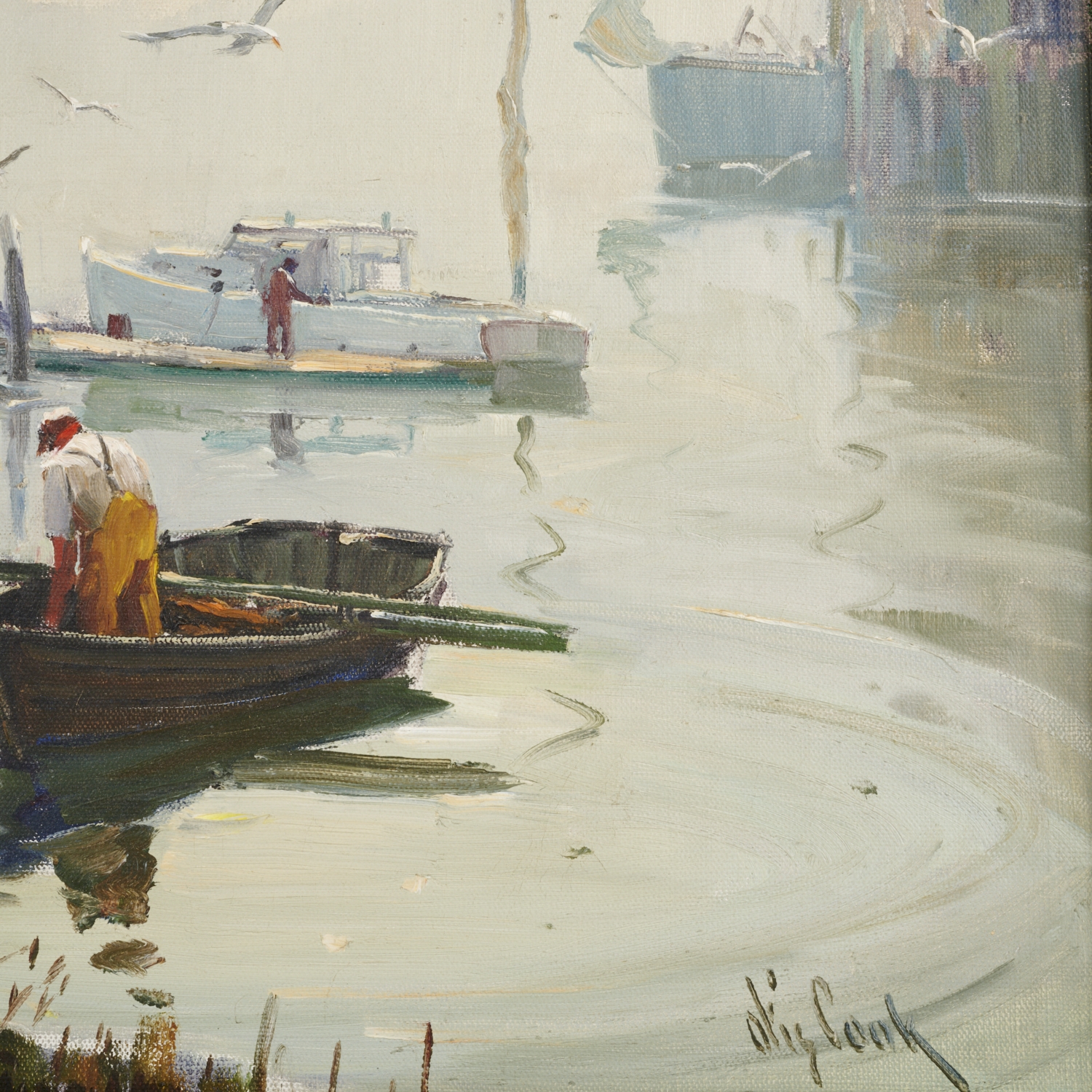 Otis Cook | Harbor Scene | MutualArt