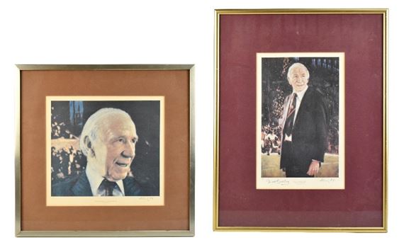Harold Riley | two signed limited edition coloured prints depicting Sir ...
