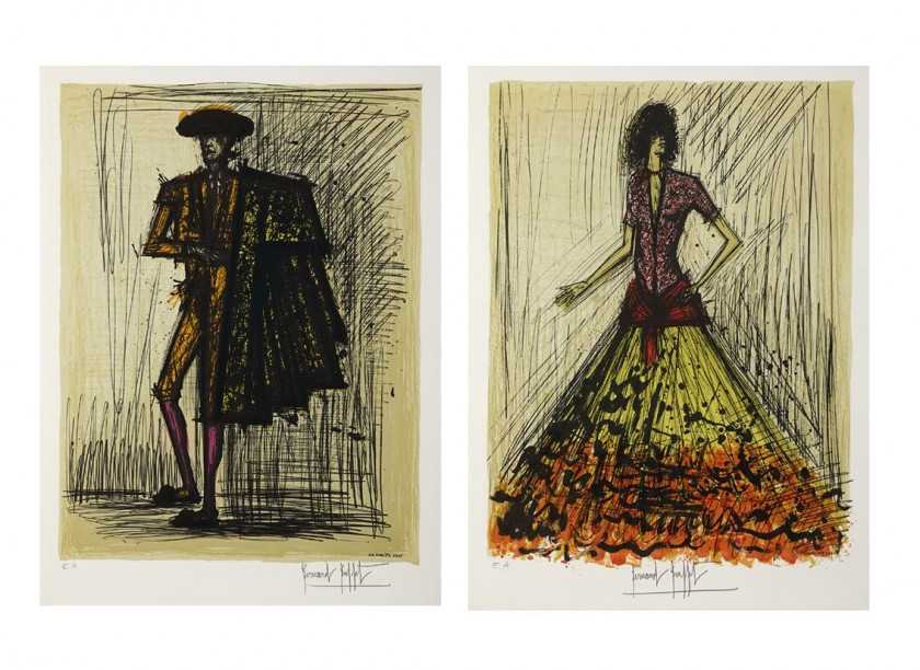 Bernard Buffet | Carmen en contrebandière et le Matador (1981) | MutualArt